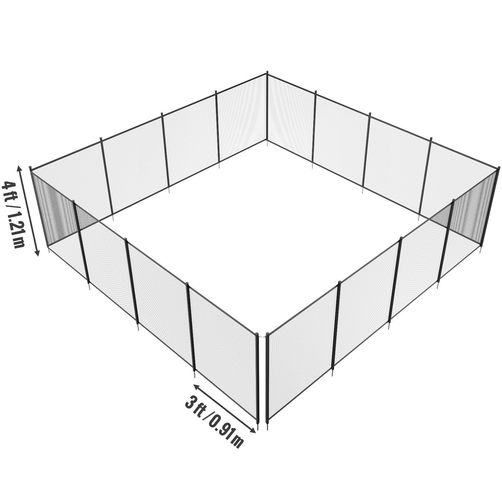 VEVOR Pool Fence, 4 x 48 FT Pool Fences for Inground Pools, Removable ...